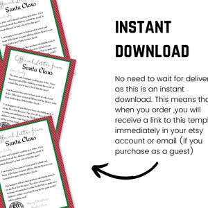 EDITABLE Letter From Santa Template - Etsy