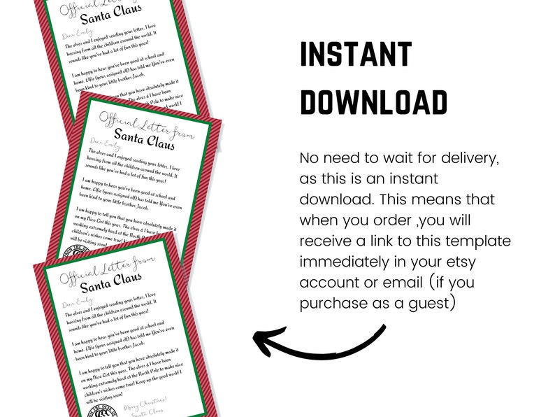 EDITABLE Letter From Santa Template - Etsy