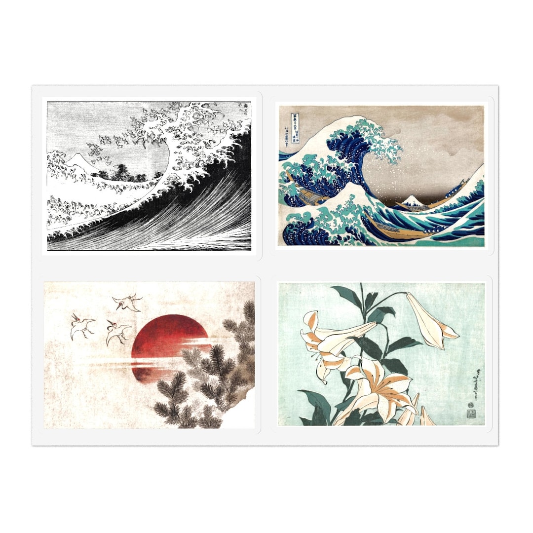 Katsushika Hokusai Sticker Set Ukiyo-e Japanese Art Stickers - Etsy
