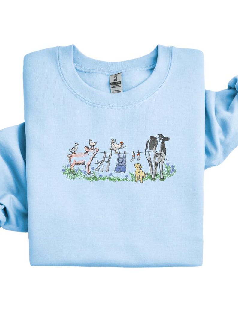 Embroidered Barnyard Animals, Pig, Cow, Dog, Cottagecore, Gift - Etsy