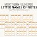 Music Theory Flashcards Printable | Letter Names of Notes Learning ...
