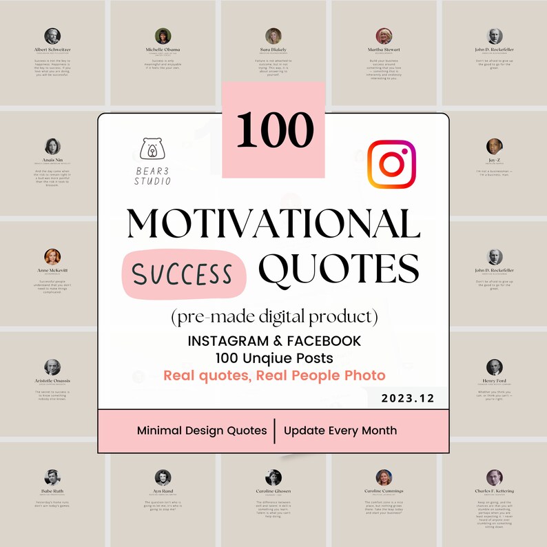 100 Instagram Posts Motivational Success Quotes | Real People ...