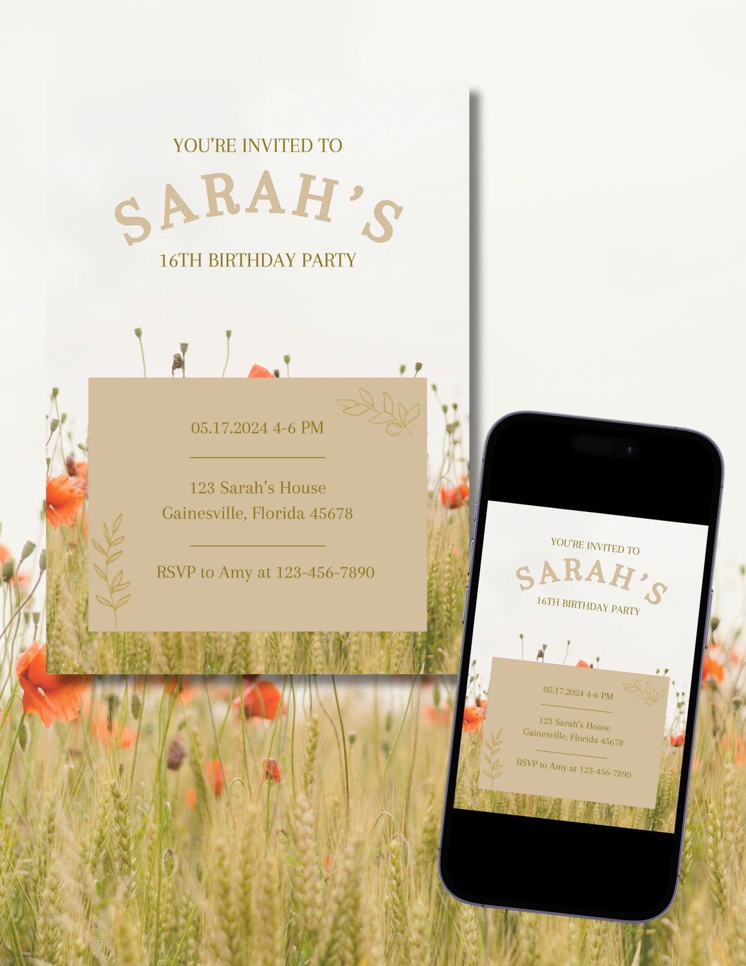 Birthday Party Invitation Template Canva, Birthday Party Invitation ...