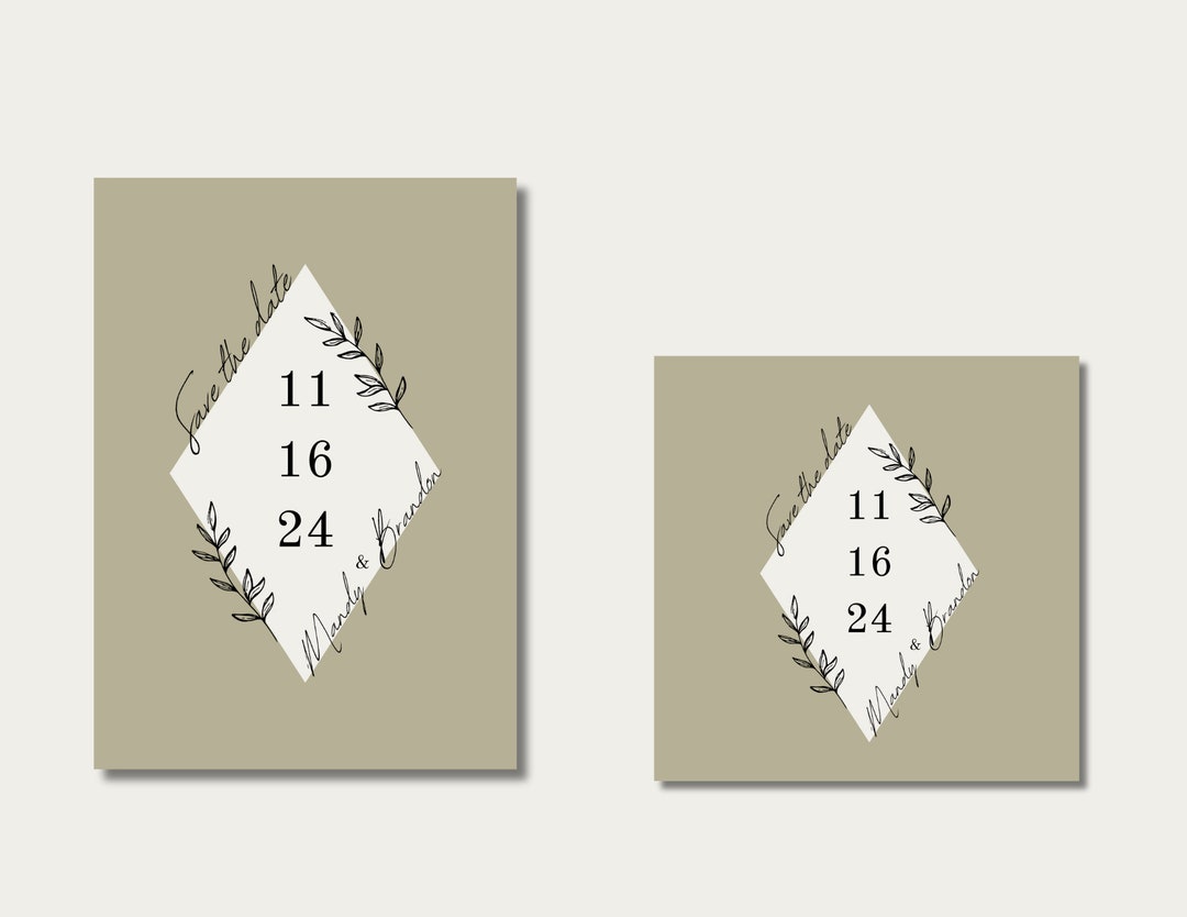 Simple Save the Date Template, Save the Date No Photos, Editable Save ...
