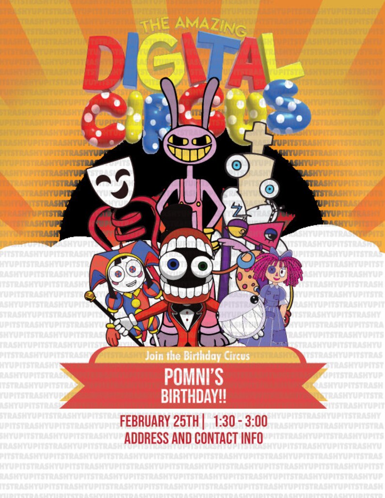 Invitación electrónica de cumpleaños de The Amazing Digital Circus ...
