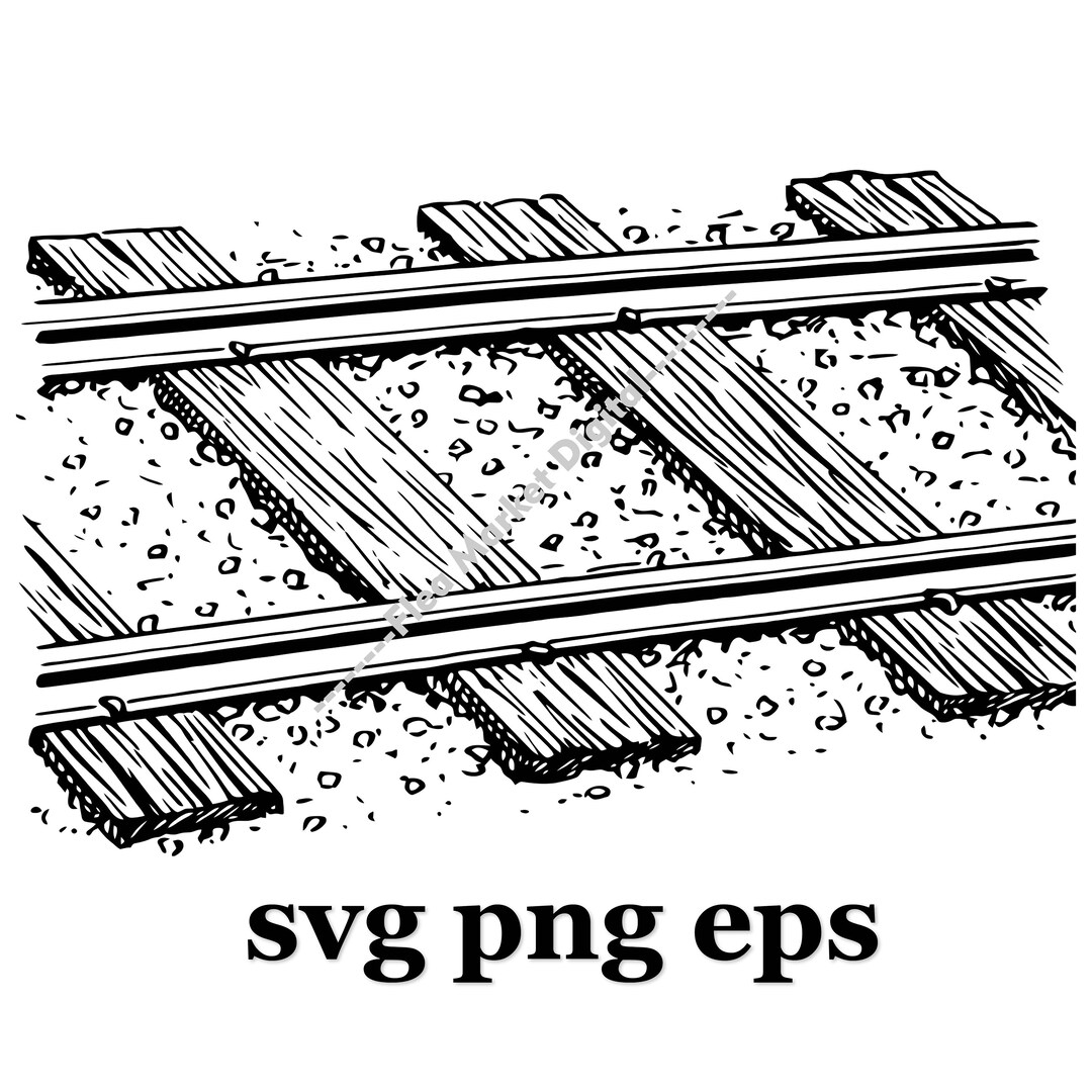 Train Track Tracks SVG PNG EPS Clipart 1 - Etsy