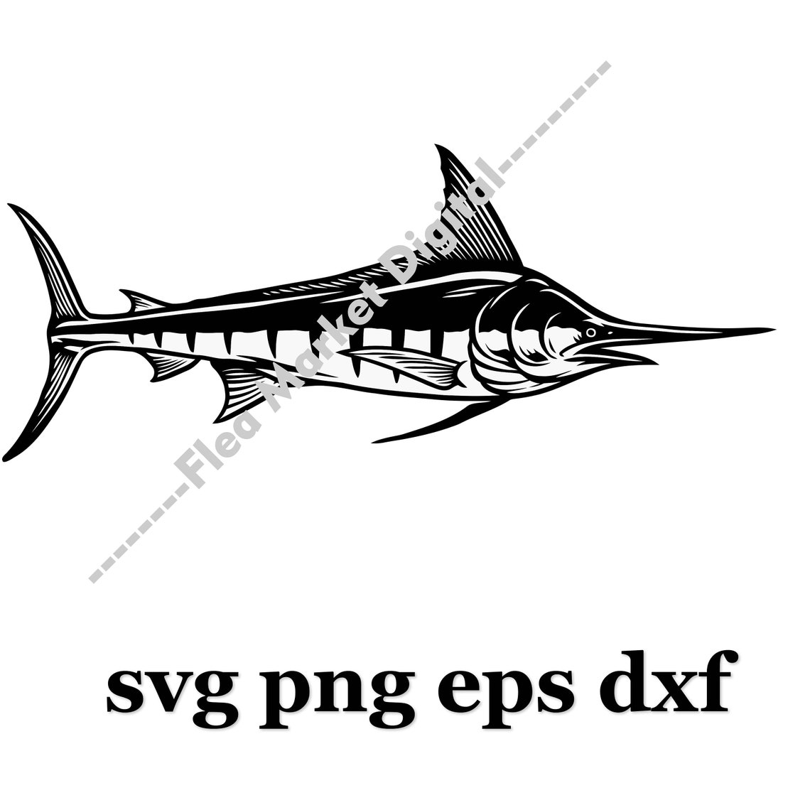 Marlin SVG PNG Eps Dxf - Etsy