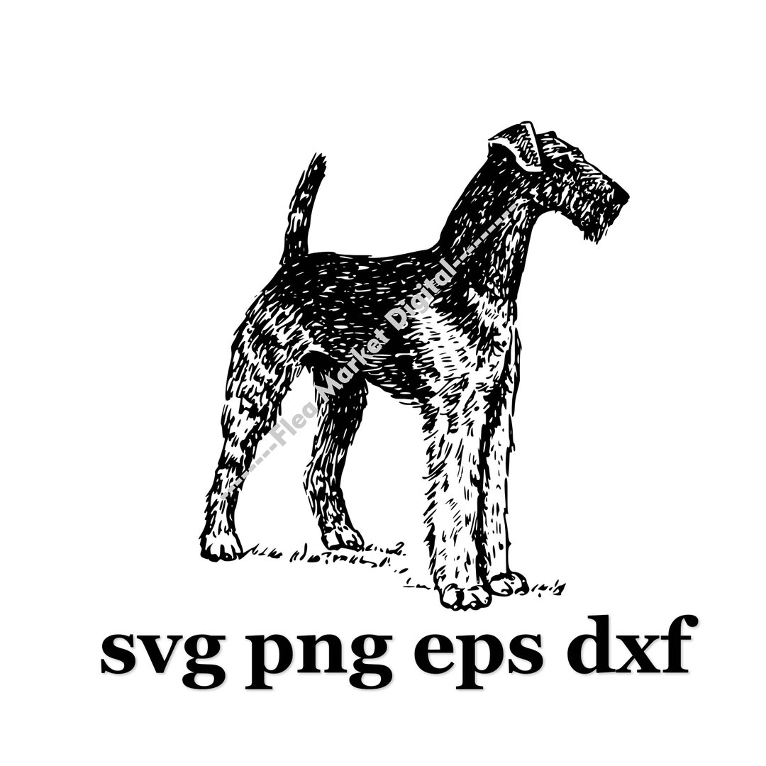 Dog Breed Airedale Terrier SVG PNG EPS Clipart - Etsy