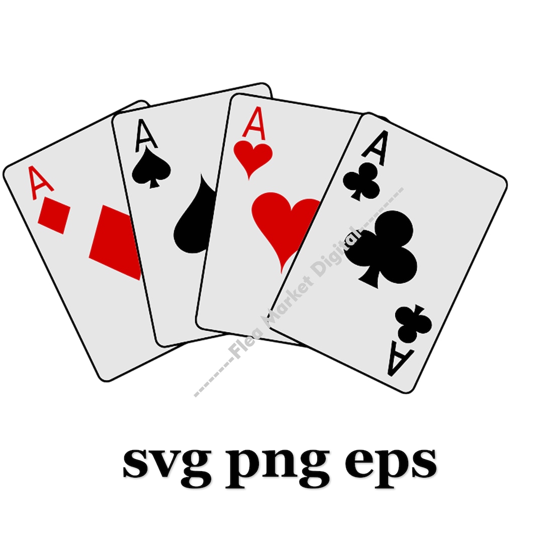 Poker Cards Four Aces SVG PNG EPS Clipart Logo # 16 - Etsy
