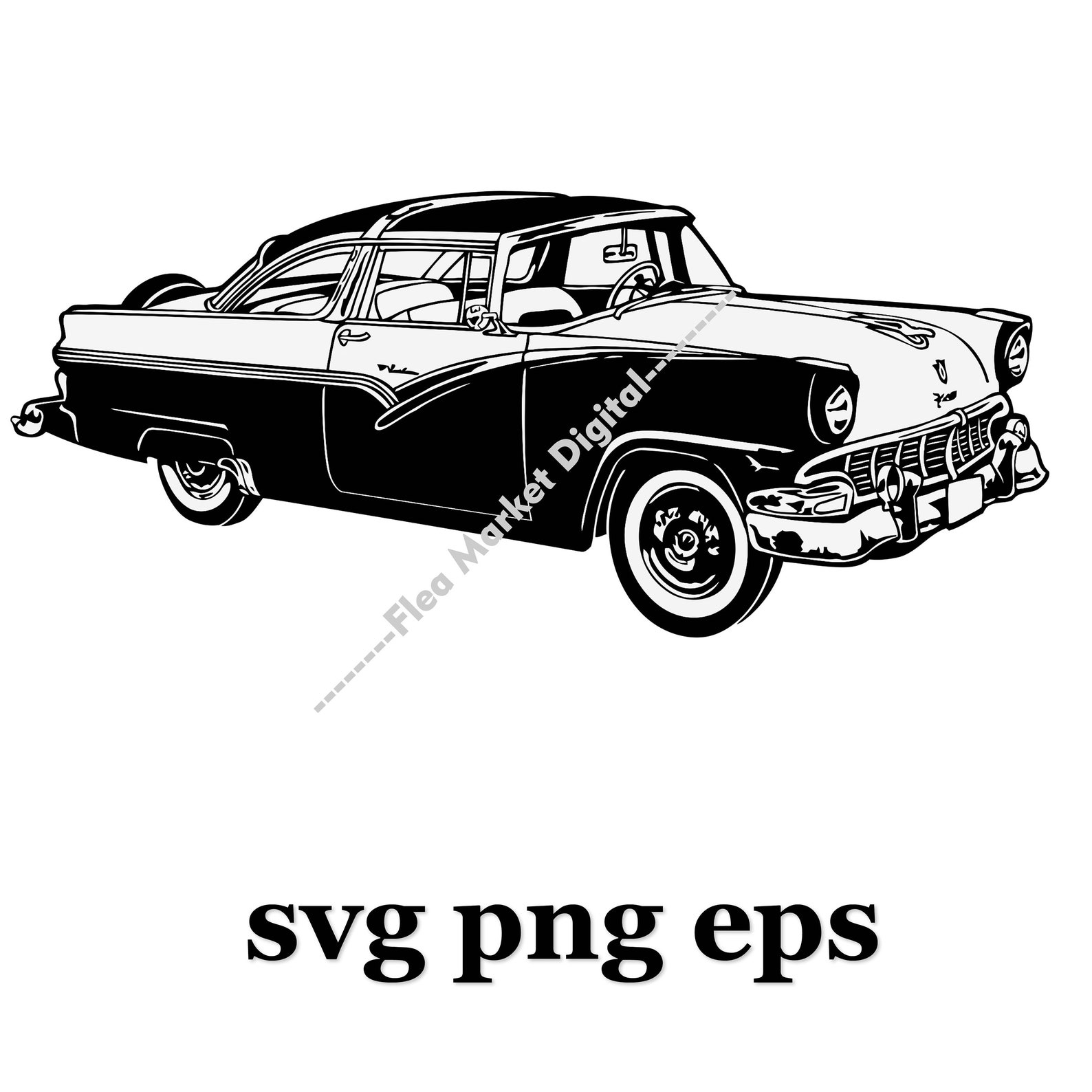 Vintage American Car SVG PNG EPS - Etsy
