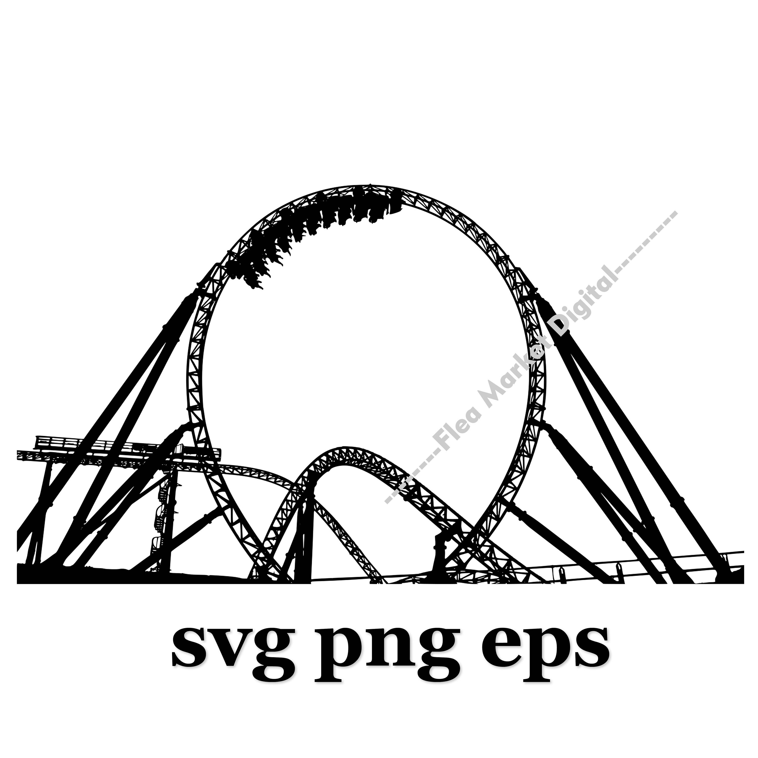 Roller Coaster SVG EPS PNG Clipart Vector Cricut Cut Cutting - Etsy ...