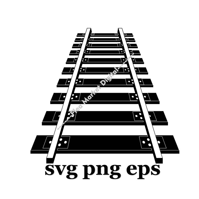 Train Track Tracks SVG PNG EPS Clipart 3 - Etsy