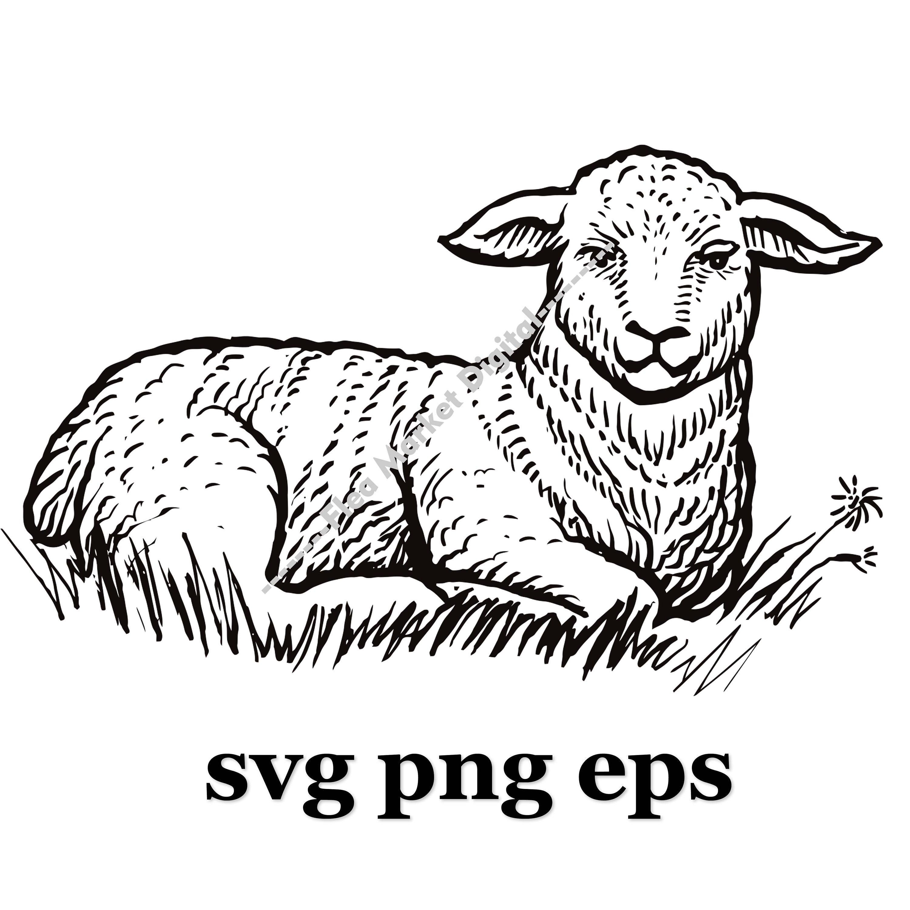 Ovejas SVG PNG EPS imágenes prediseñadas 2 - Etsy México