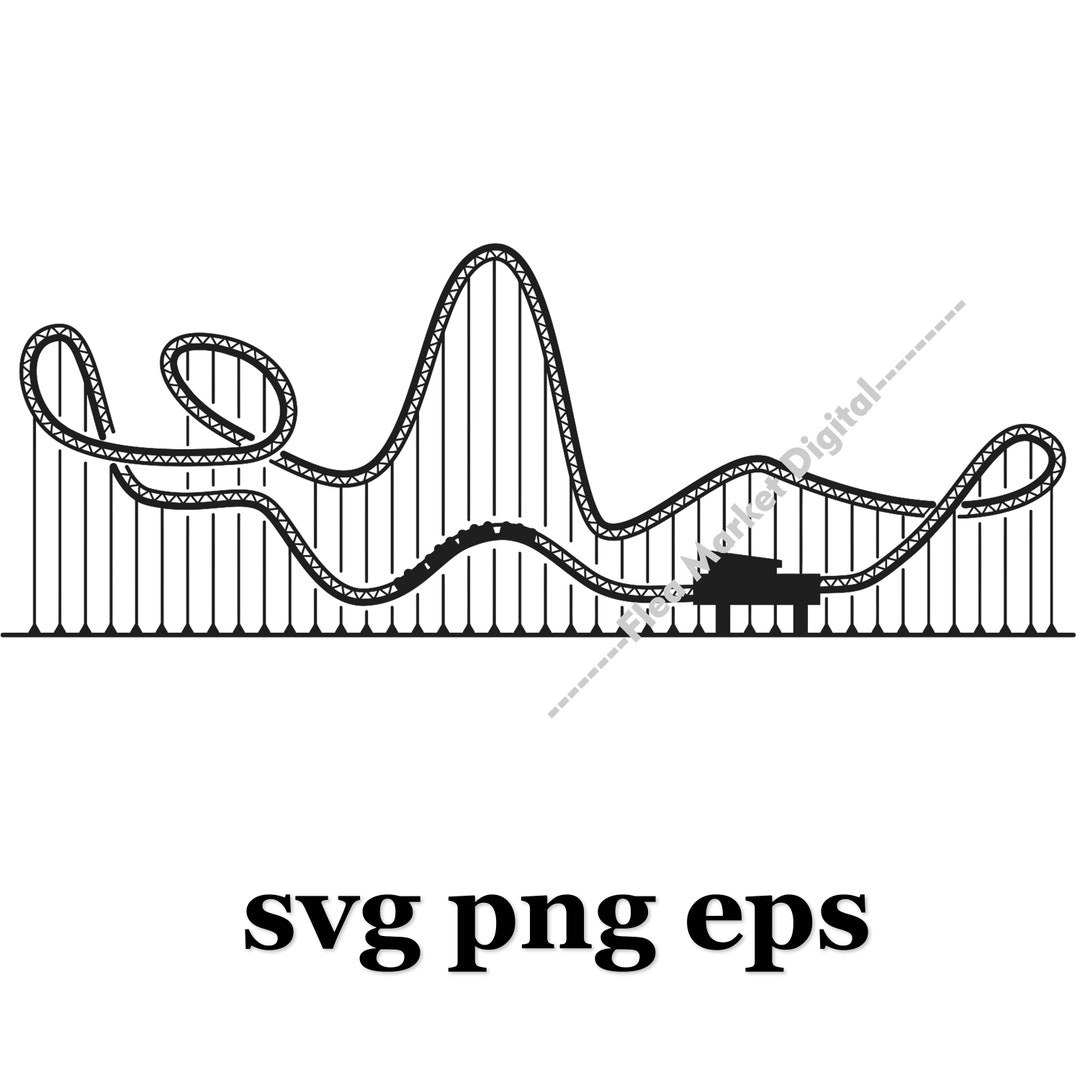 Roller Coaster SVG EPS PNG Clipart Vector Cricut Cut Cutting File - Etsy