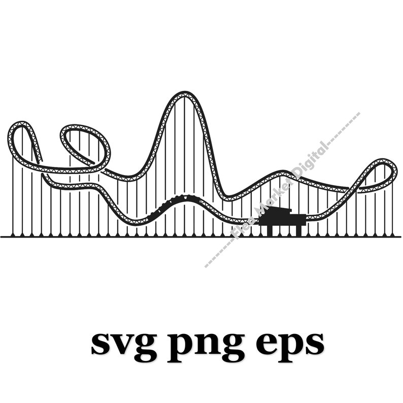 Roller Coaster SVG EPS PNG Clipart Vector Cricut Cut Cutting File - Etsy