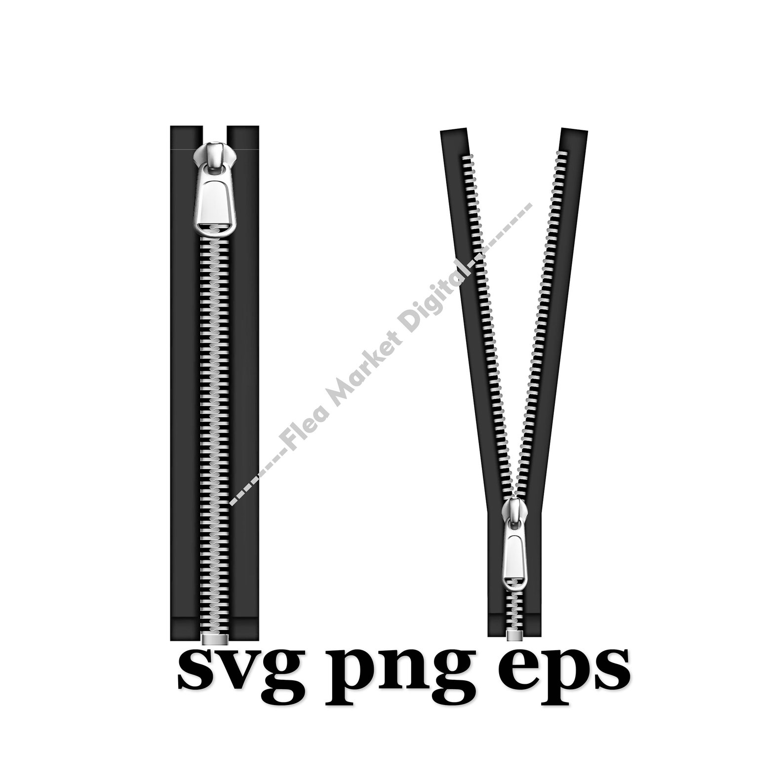 Two Zippers Zipper SVG PNG EPS - Etsy