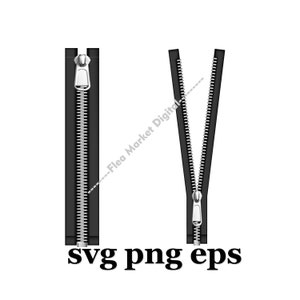 Two Zippers Zipper SVG PNG EPS - Etsy