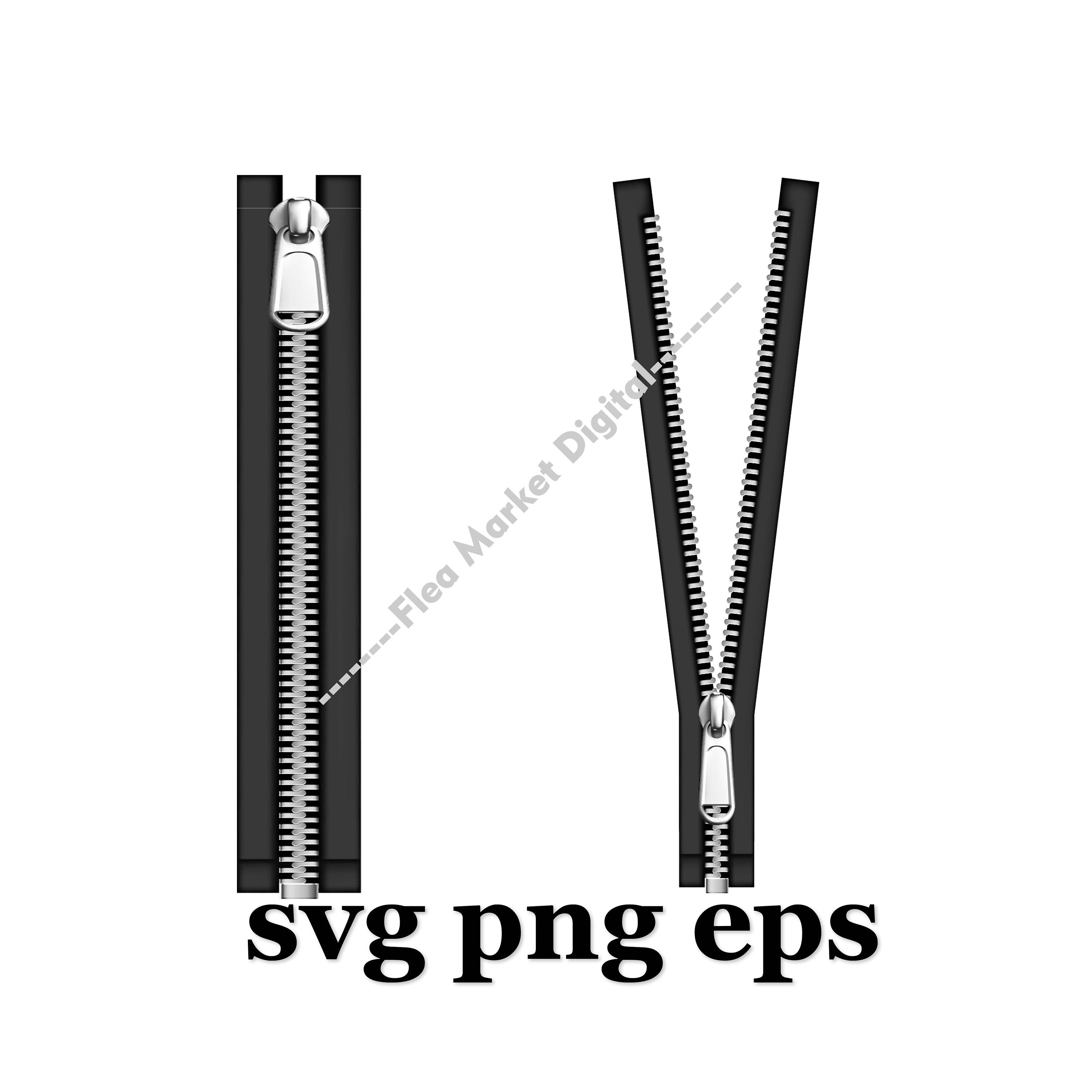 Two Zippers Zipper SVG PNG EPS - Etsy
