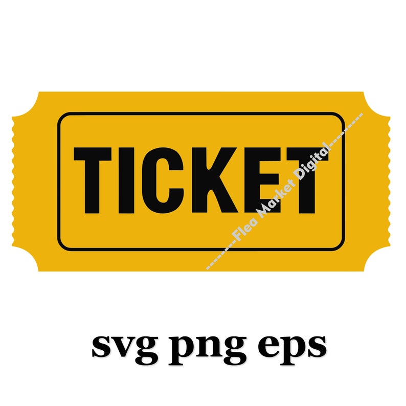 Ticket SVG EPS PNG Clipart Vector Cricut Cut Cutting File - Etsy Australia
