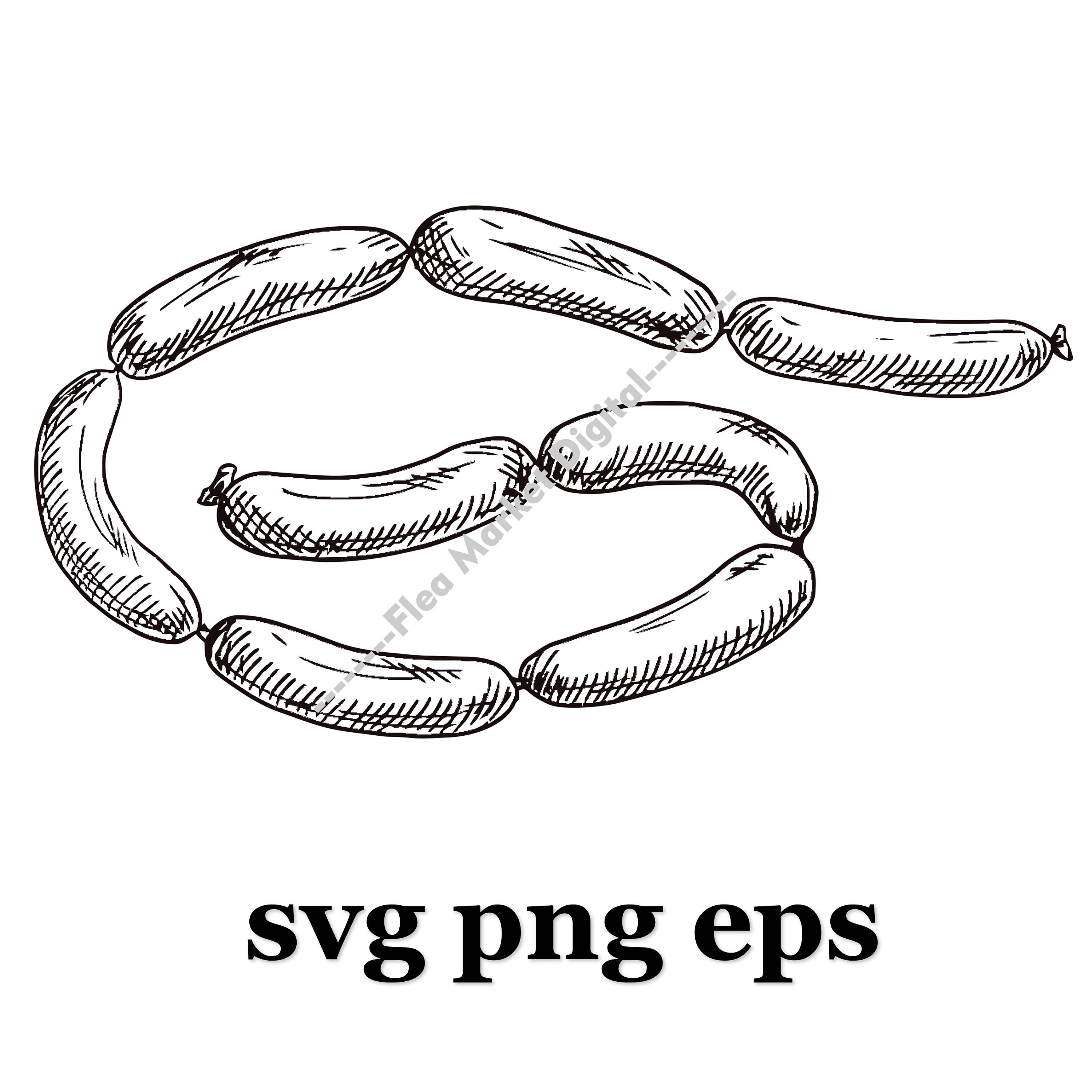 Sausage SVG PNG EPS Clipart 4 - Etsy