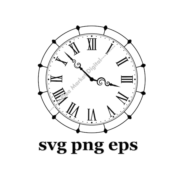 Roman Numerals Clock Clip Art