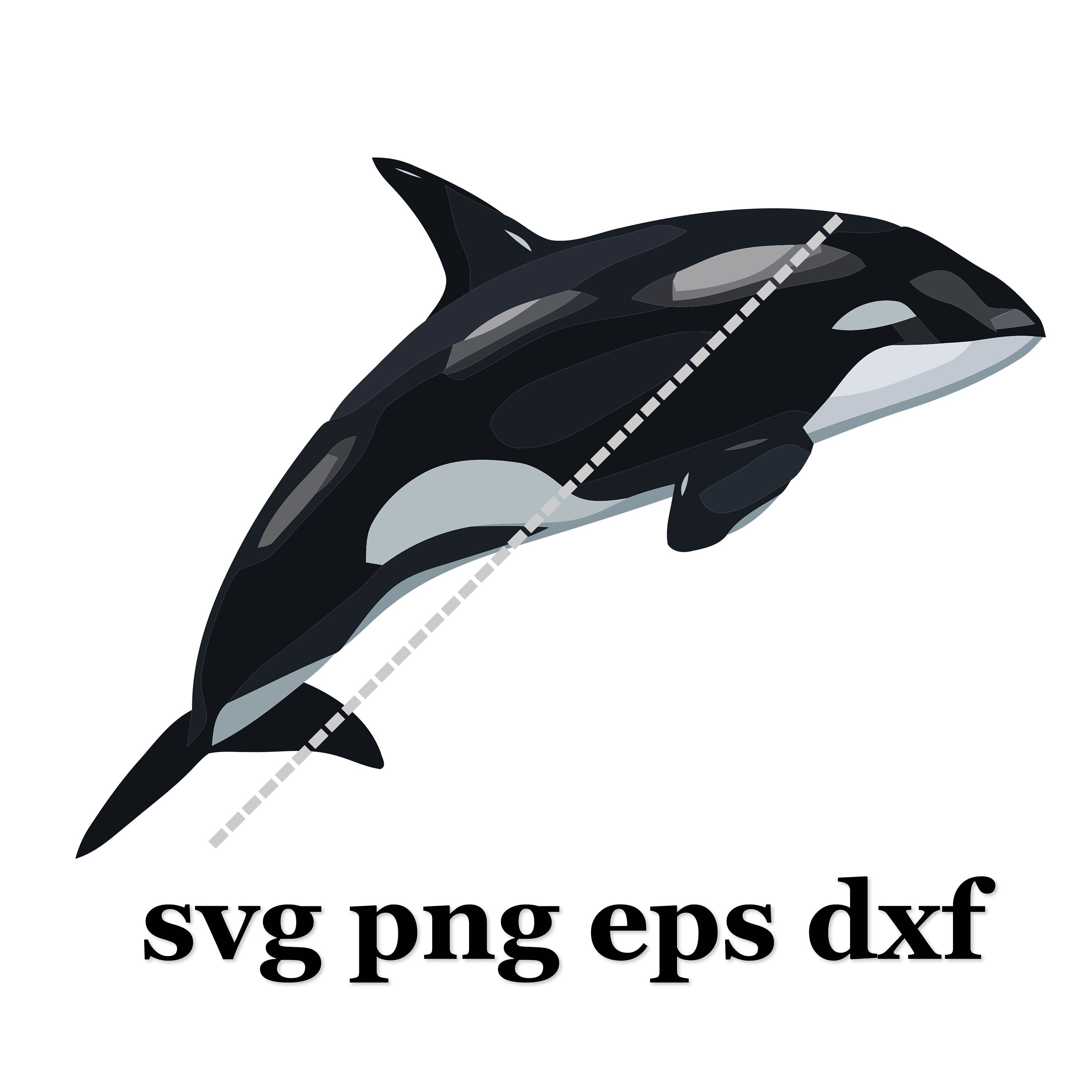 Orca Killer Whale SVG PNG EPS Dxf - Etsy
