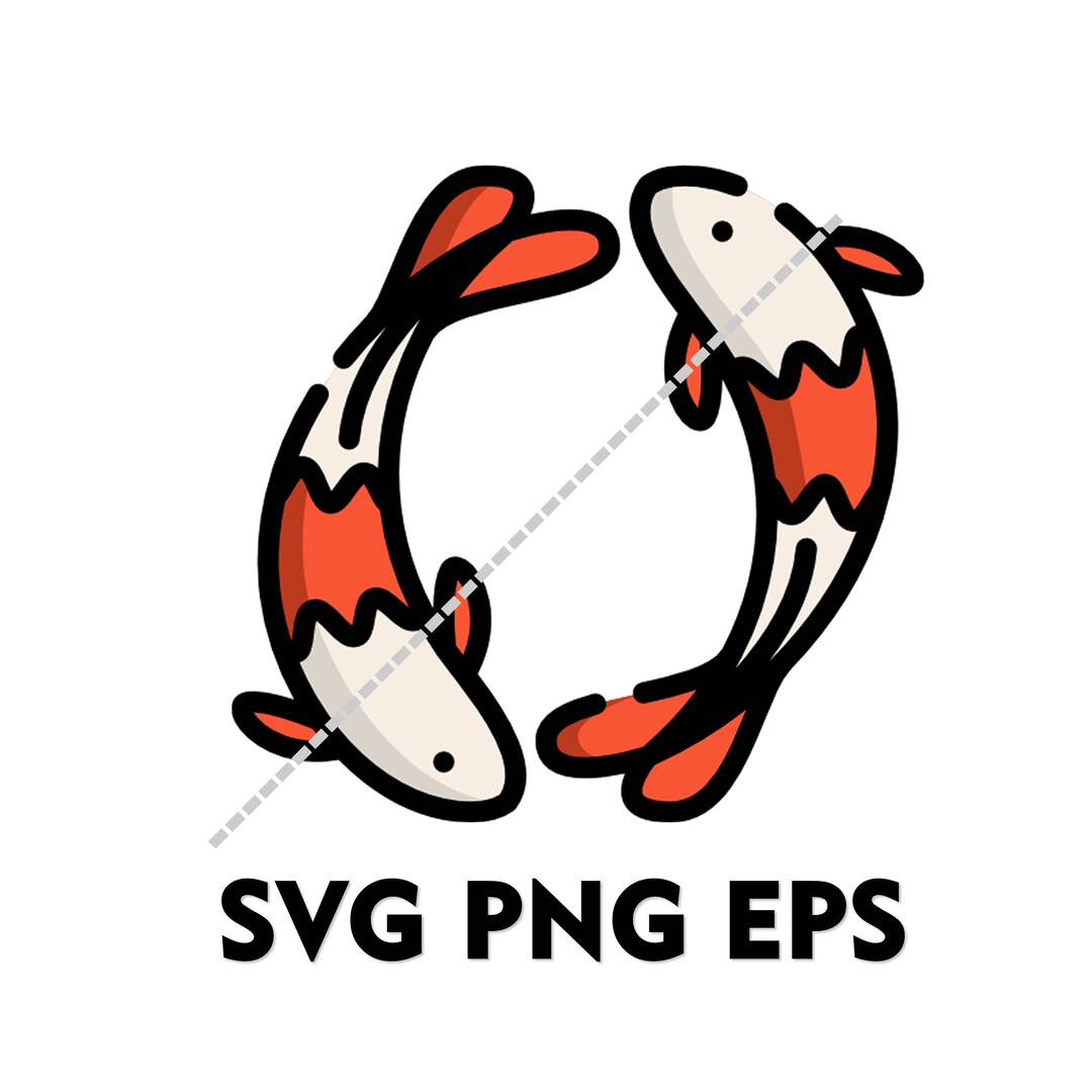 Carp Koi Fish SVG PNG EPS Dxf - Etsy