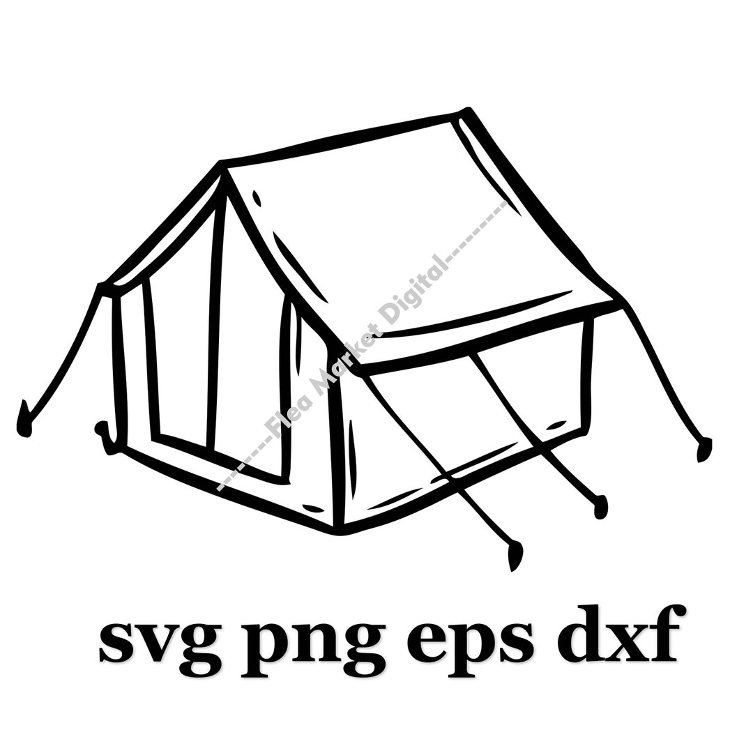 Camping Tent SVG PNG EPS Dxf - Etsy