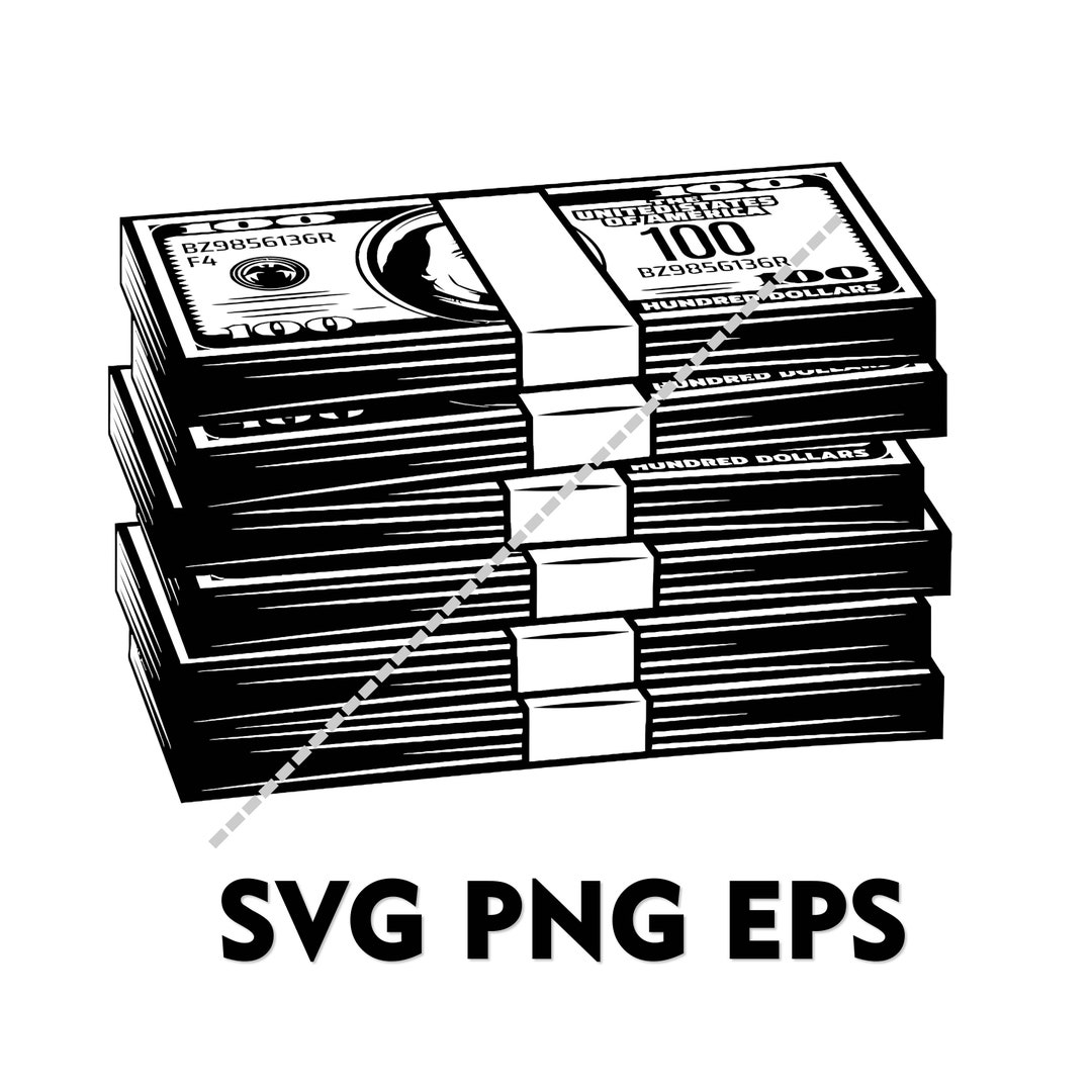 Money Bank Note Cash Dollar Stack SVG PNG EPS - Etsy