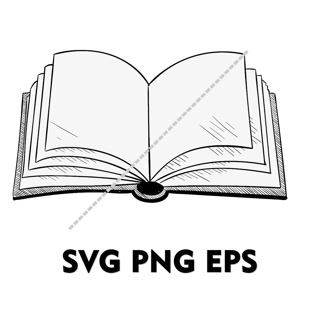 Open Book SVG PNG EPS - Etsy