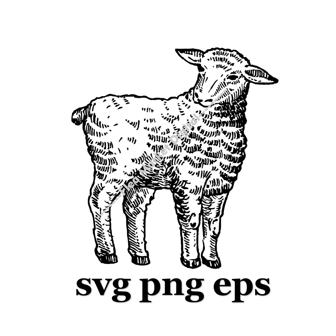 Sheep SVG PNG EPS Clipart 4 - Etsy