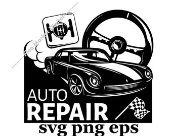 Vintage Car Service Logo Svg, Tire Service Svg, Auto Repair Garage Svg ...