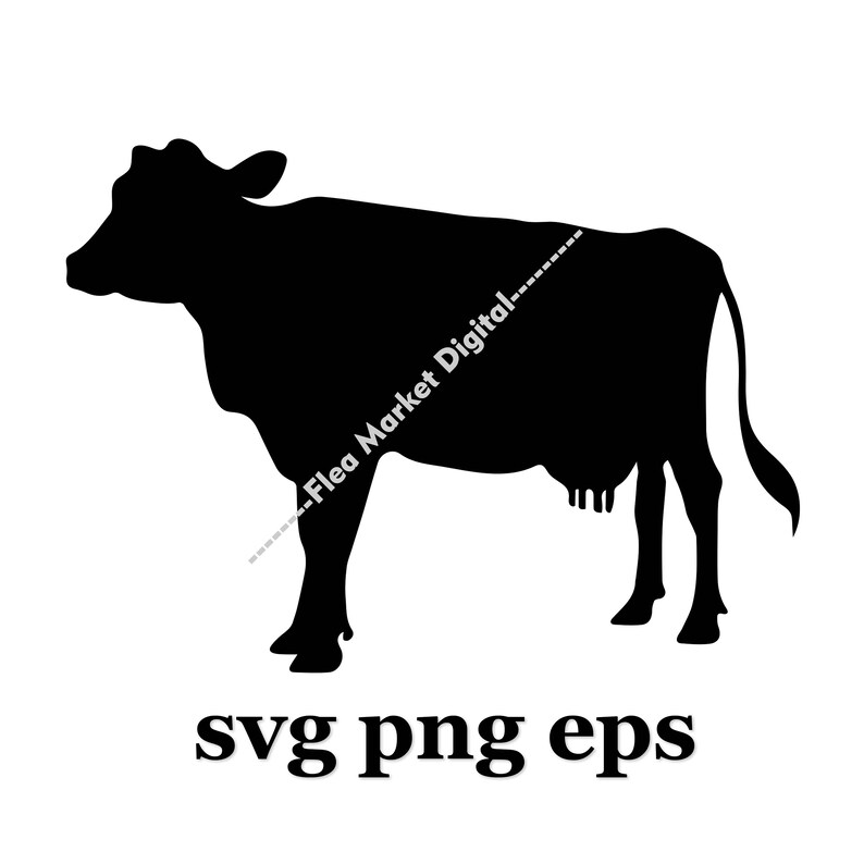Cow Silhouette SVG PNG EPS Clipart 11 - Etsy
