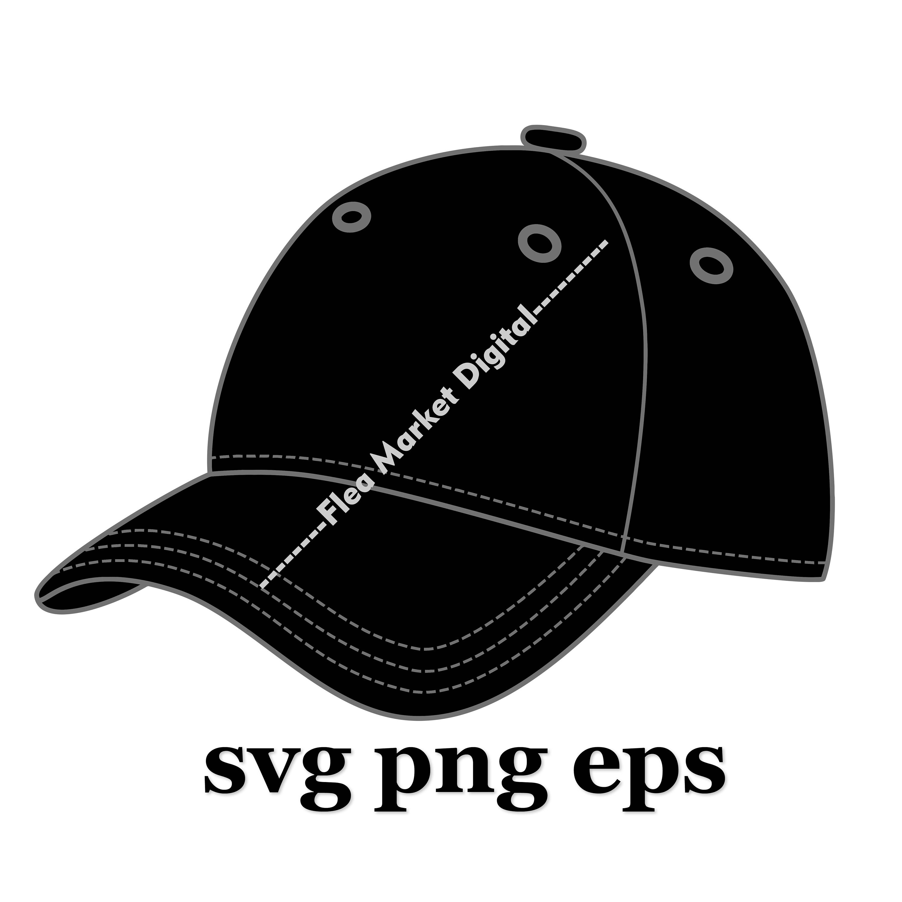 Black Snapback Baseball Cap SVG PNG EPS - Etsy