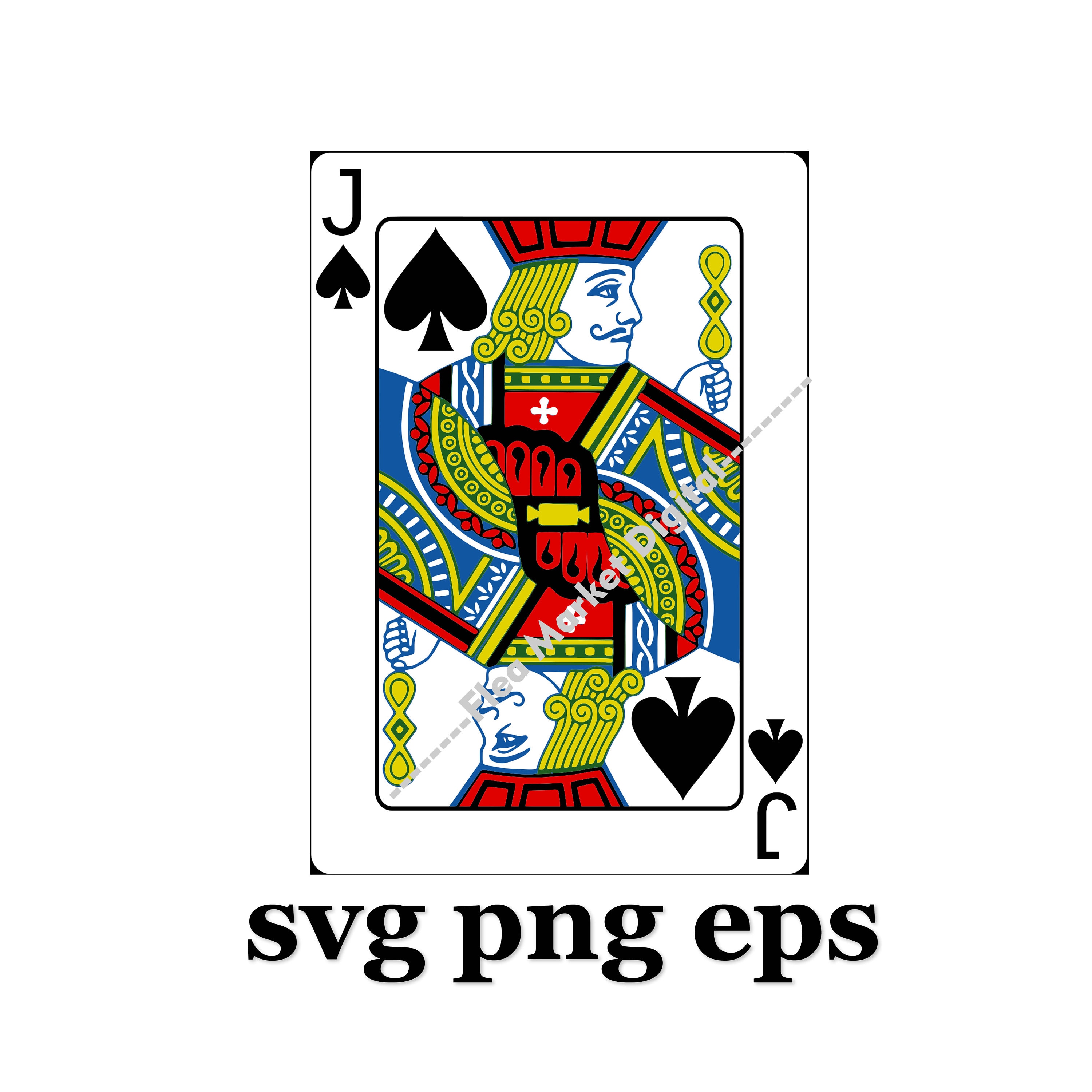 Poker Cards Jack of Spades SVG PNG EPS Clipart Logo 21 - Etsy Australia