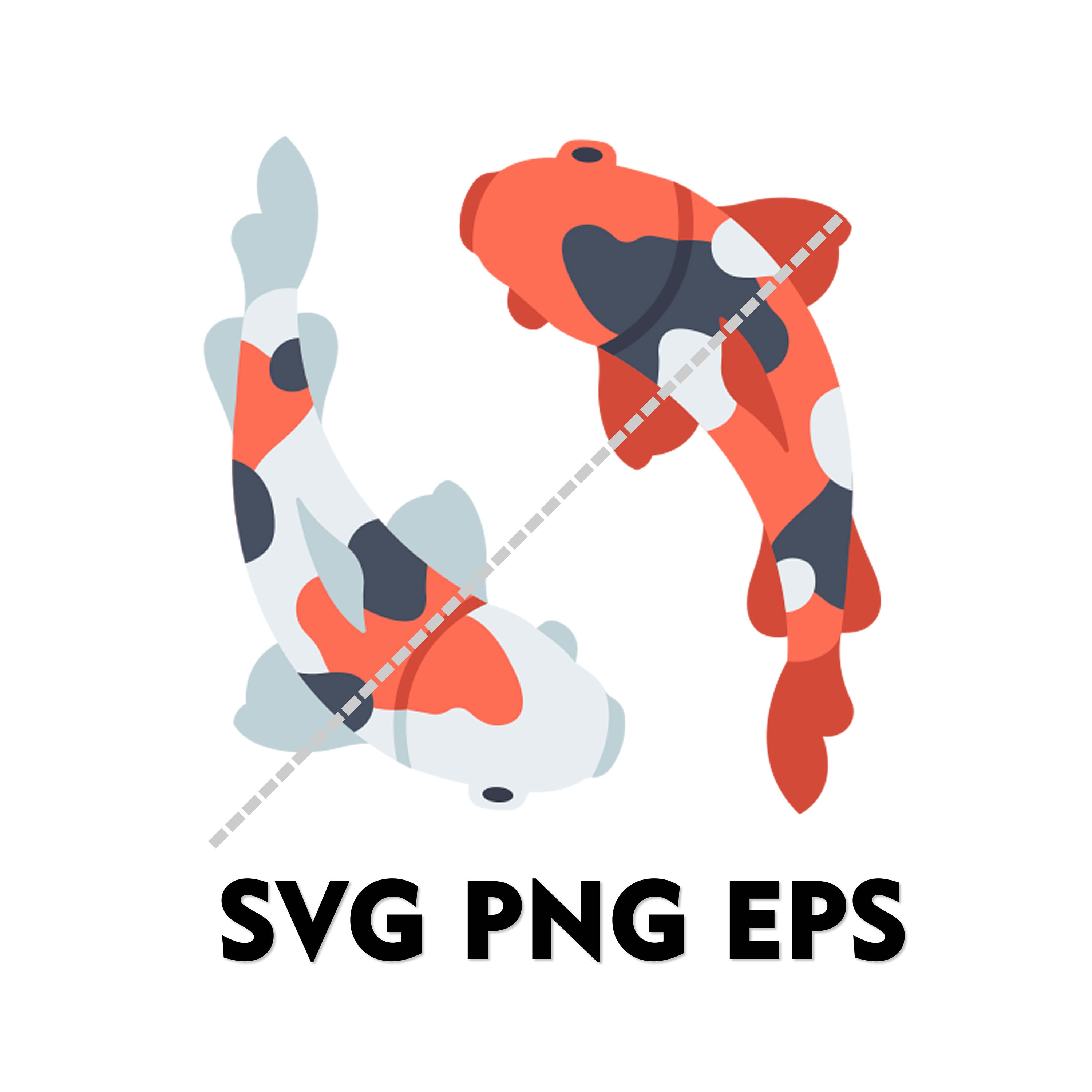 Carp Koi Fish SVG PNG EPS Dxf - Etsy