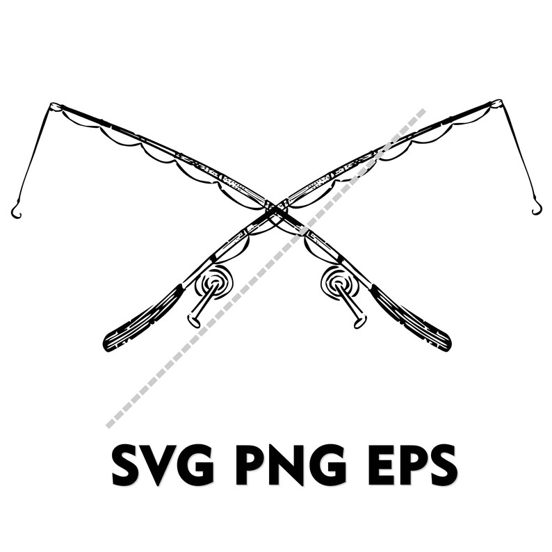 Cross Fishing Poles SVG PNG EPS Instant Download - Etsy