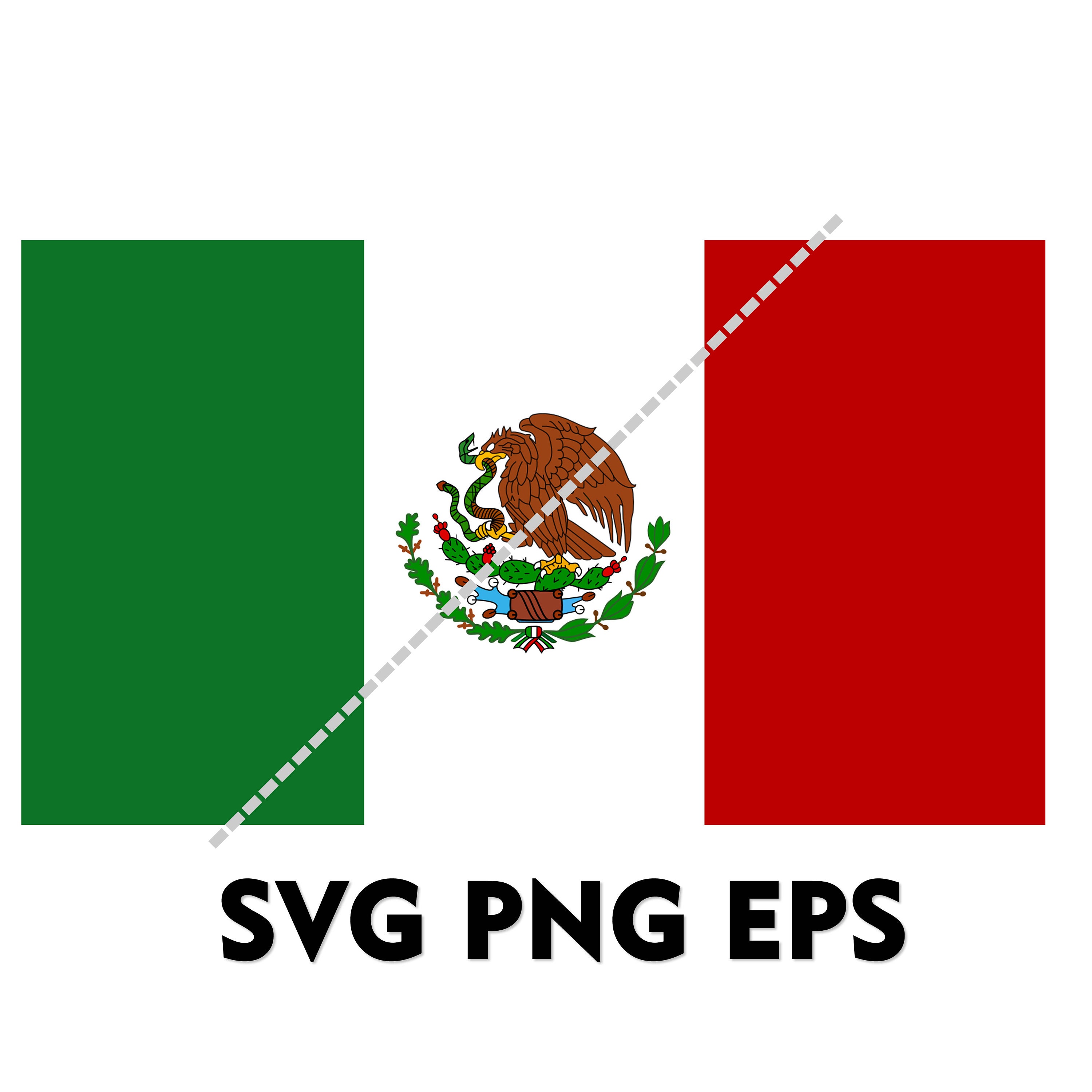 Classic Mexican Mexico Flag SVG PNG EPS Instant Download - Etsy