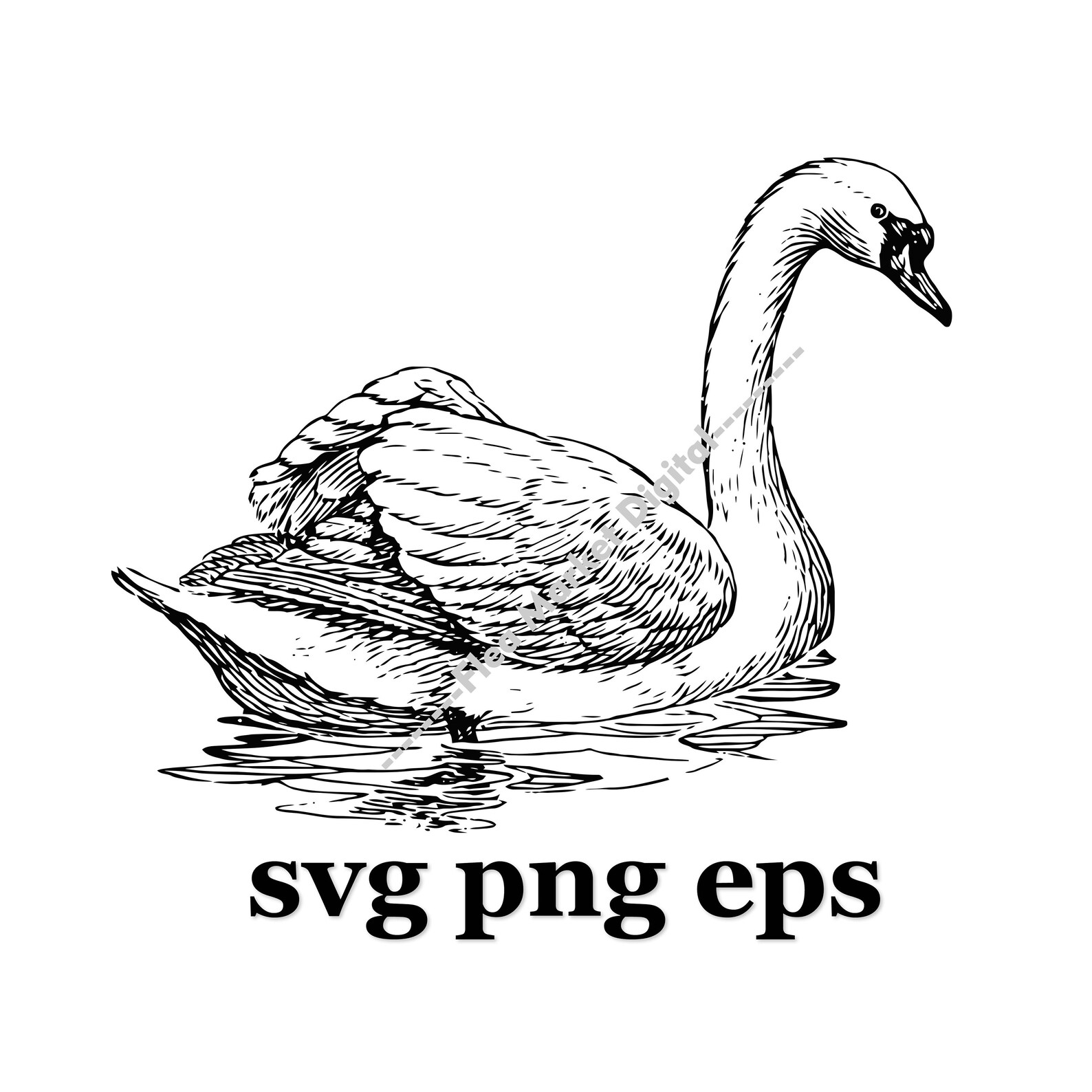 Swan SVG PNG EPS Clipart 1 - Etsy