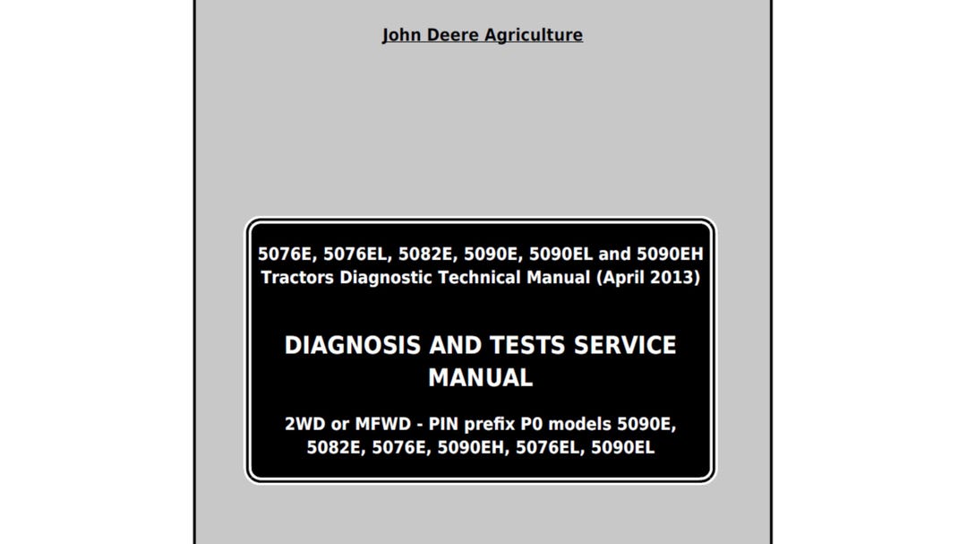 John Deere 5076E 5076EL 5082E 5090E 5090EL and 5090EH Tractors ...