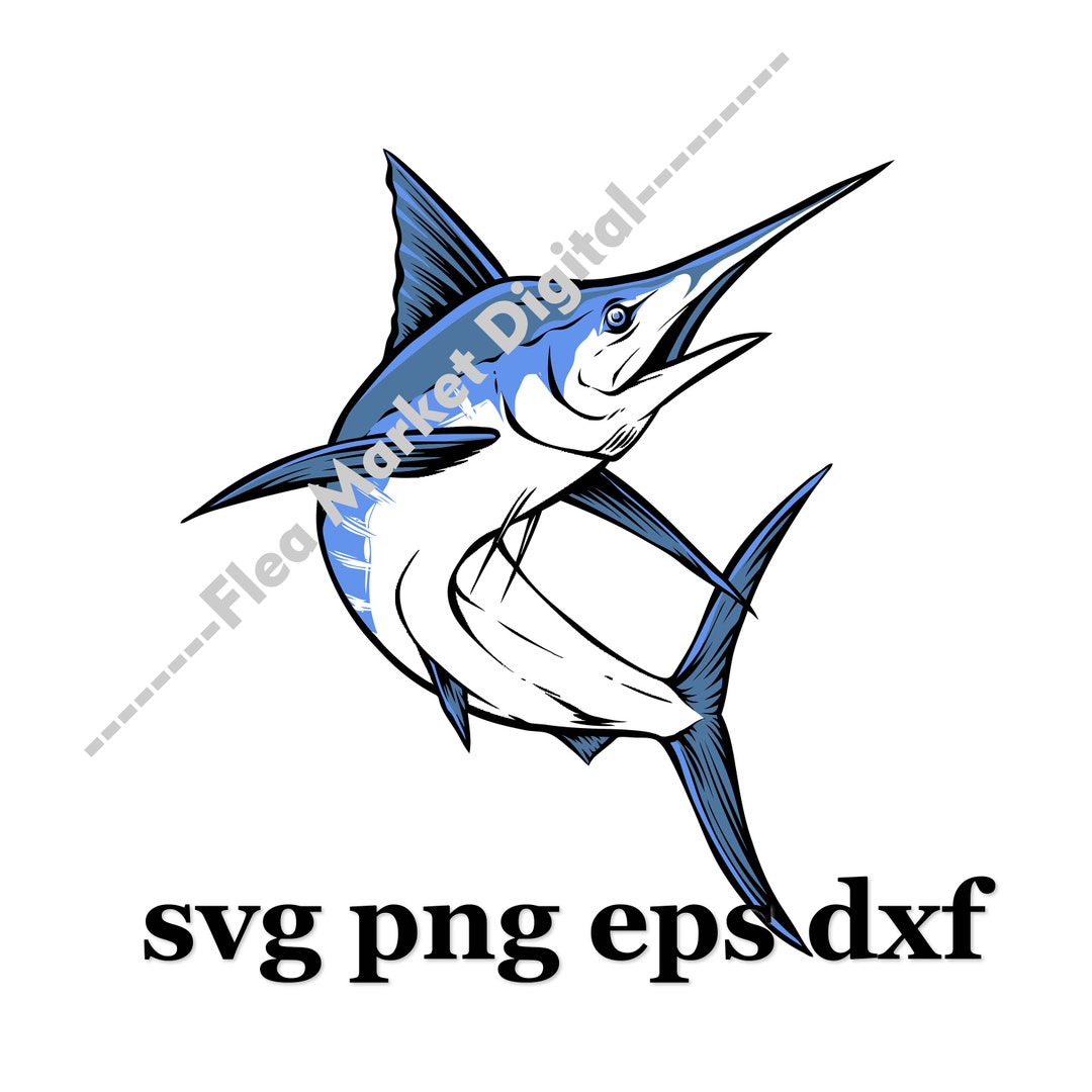 Leaping Blue Marlin SVG PNG Eps Dxf - Etsy