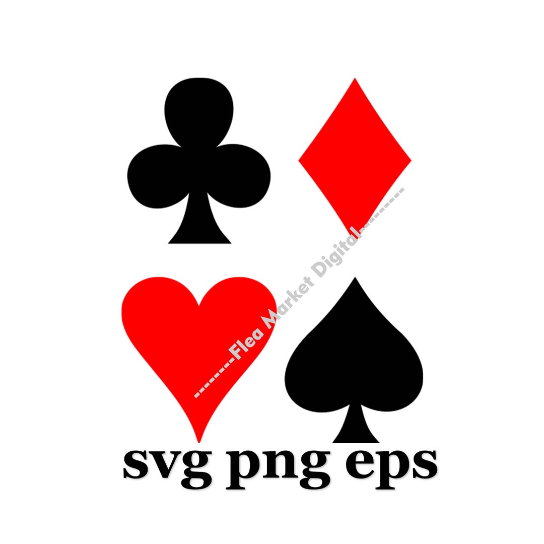 Poker Card Suit Symbols SVG PNG EPS Clipart Logo 14 - Etsy