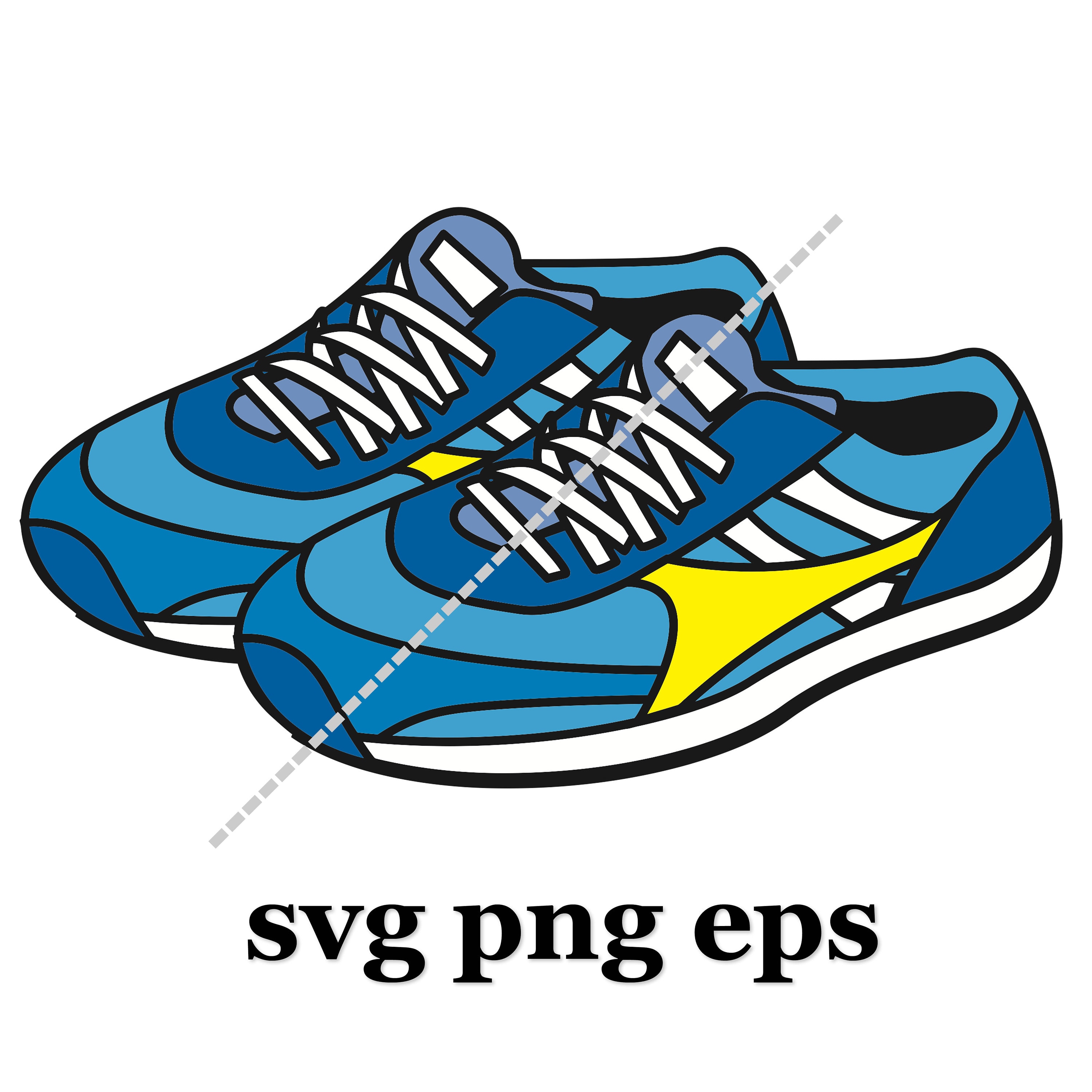 Tennis Shoe Sneaker SVG PNG EPS - Etsy