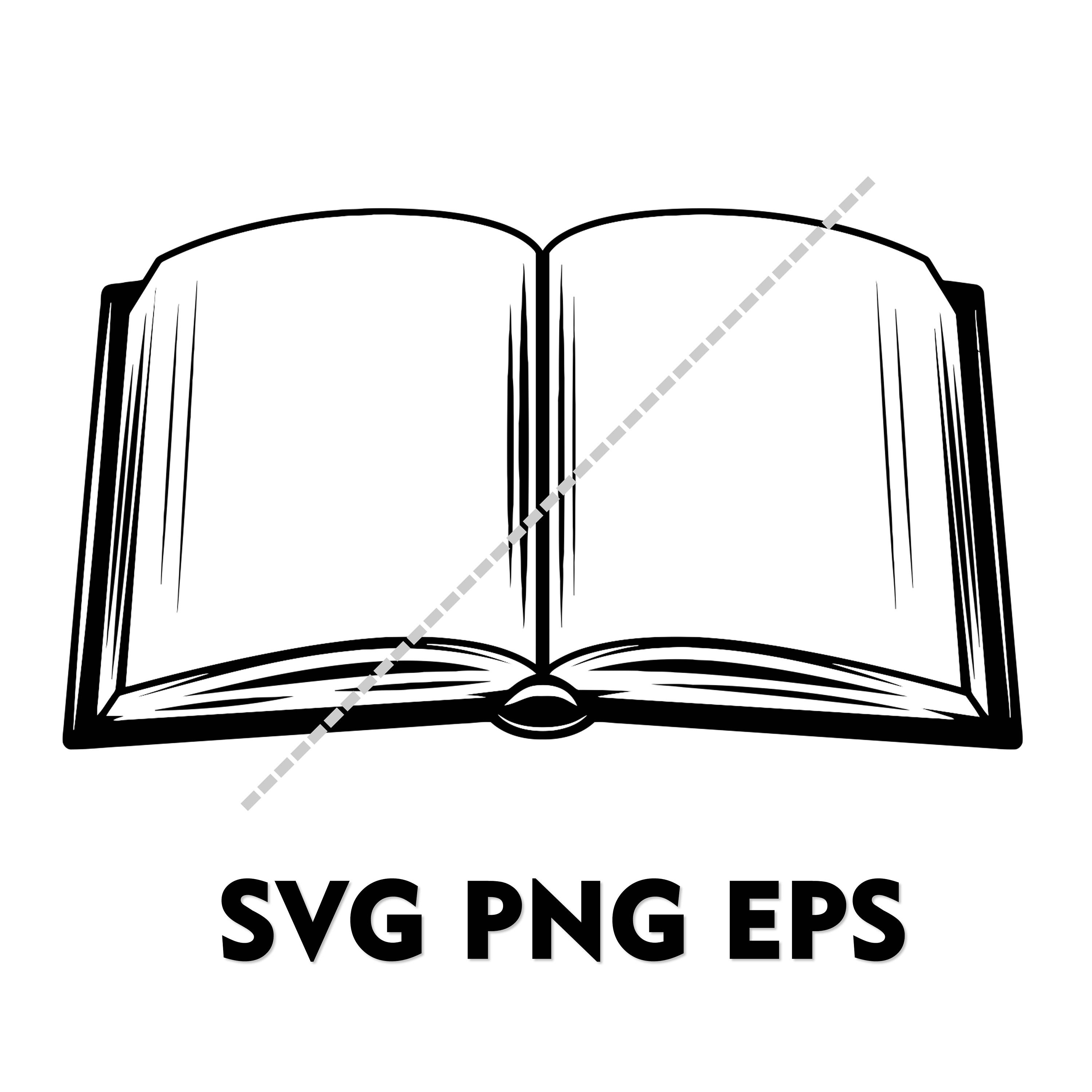 Open Book SVG PNG EPS - Etsy