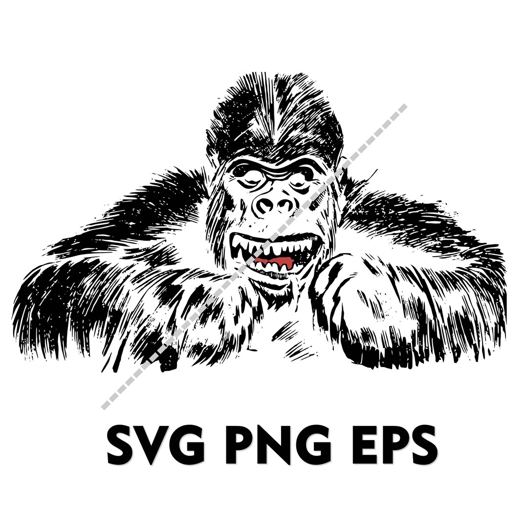 Gorilla SVG PNG EPS - Etsy