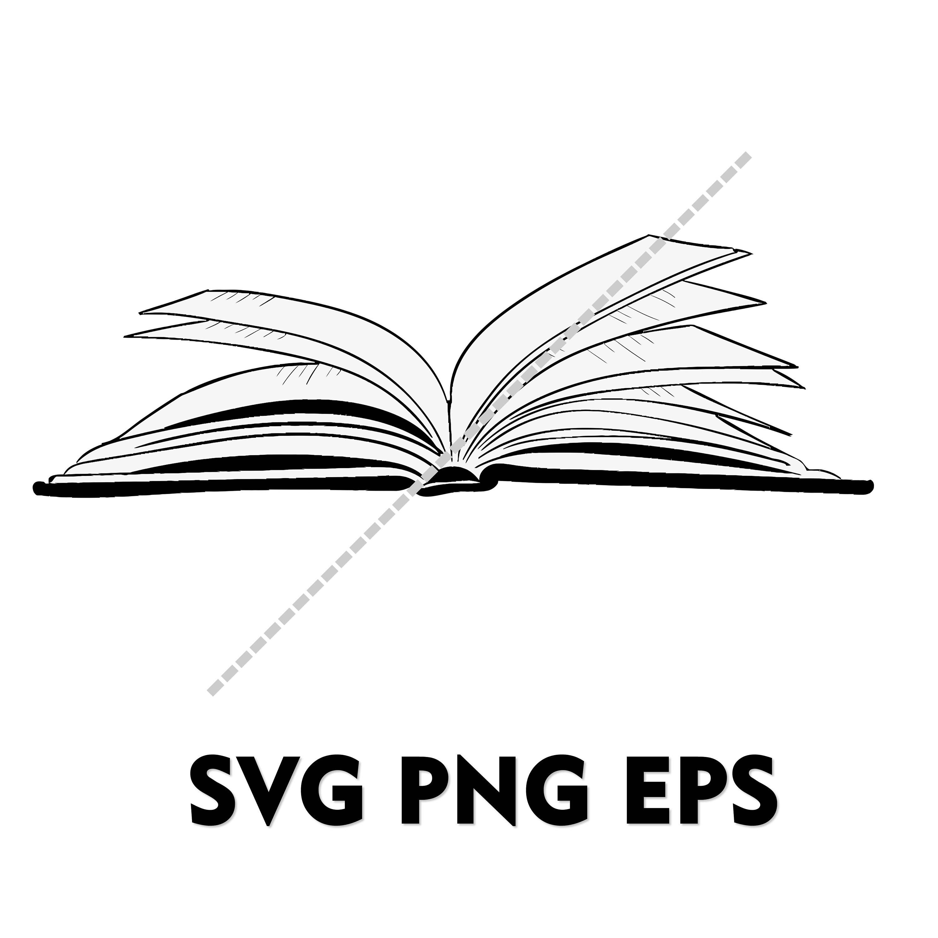 Open Book SVG PNG EPS - Etsy
