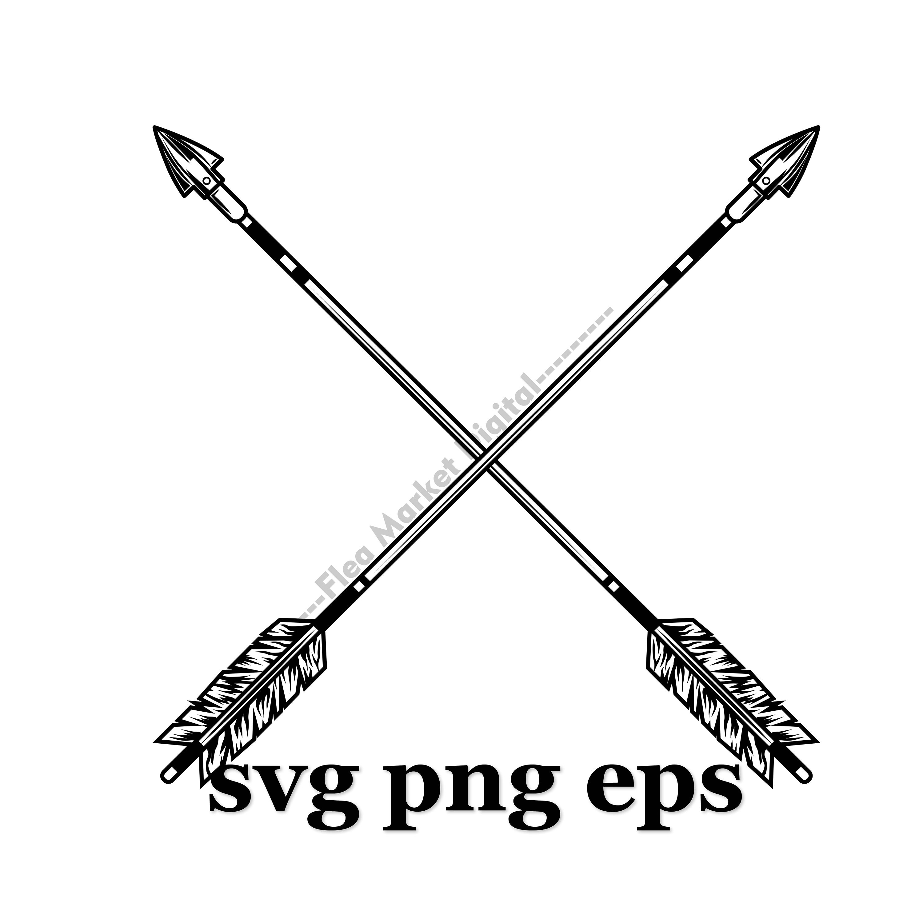 Arrow Crossed Arrows SVG PNG EPS Clipart Logo 1 - Etsy