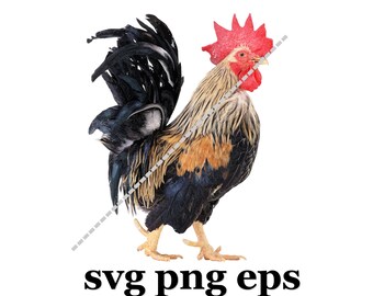 Rooster Farm Svg, Rooster Farm Png, Svg Png Dxf Eps Jpg, Black, 1 Layer ...