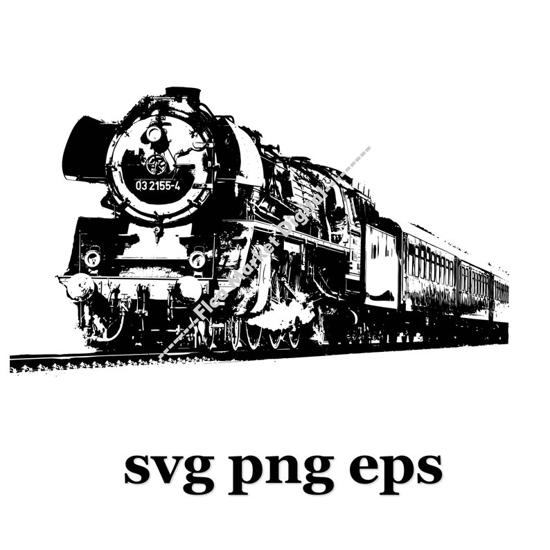 Retro Steam Locomotive Train SVG PNG EPS Clipart - Etsy