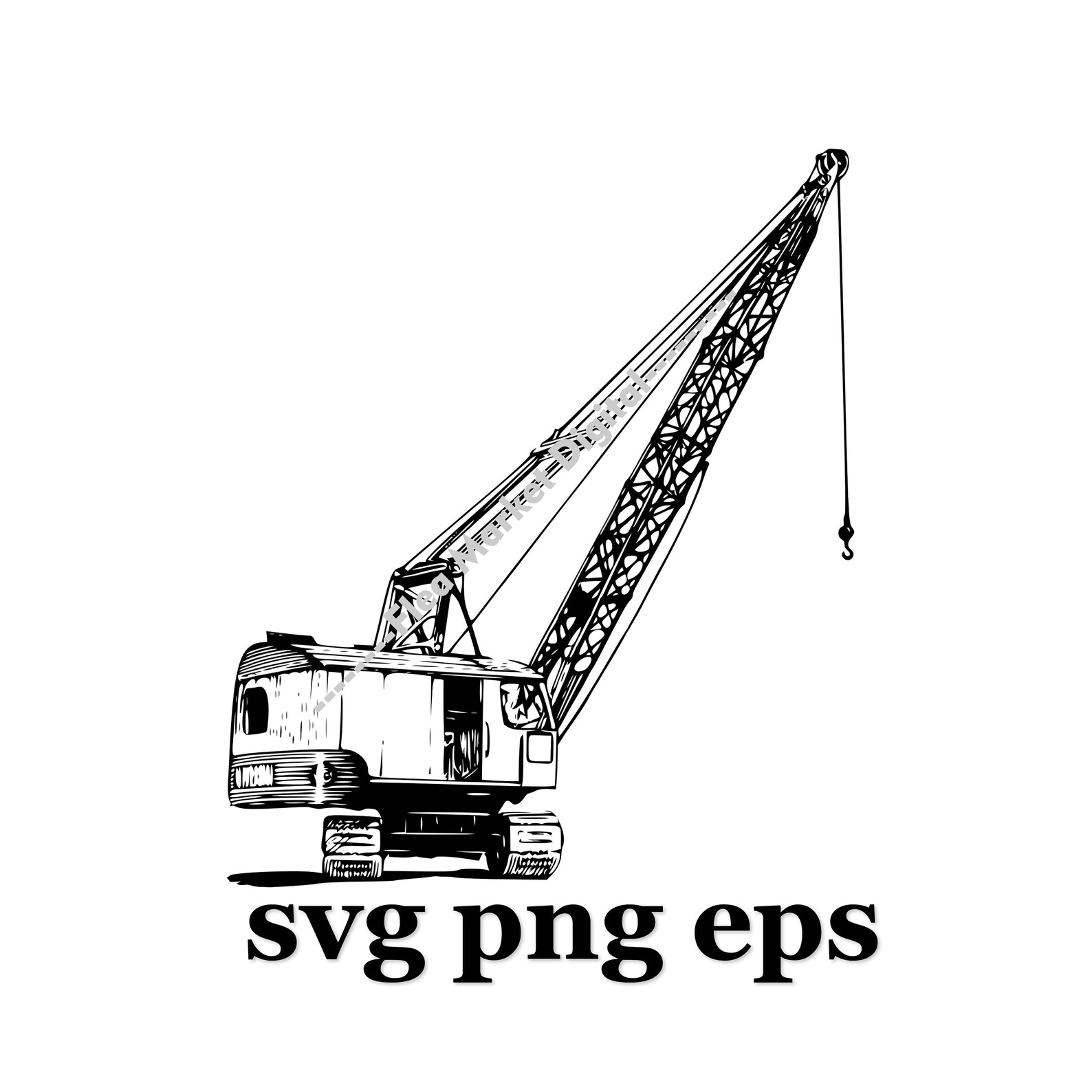 Construction Crane SVG PNG EPS Clipart - Etsy